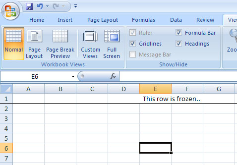 Freeze And Unfreeze Microsoft Office Excel 2003 Columns And Rows - Techyv.com